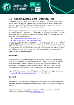 Reimagining assessment reflective tool