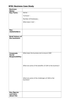 CSR Business Case Study template