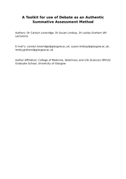 A Toolkit for use of Debate as an Authentic Summative Assessment Method