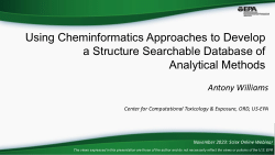 Using Cheminformatics Approaches to Develop a Structure Searchable Database of Analytical Methods