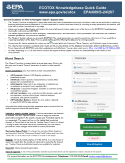 ECOTOX Knowledgebase Quick Guide