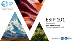 ESIP 101: An Introduction to ESIP & the 2021 ESIP Winter Meeting