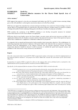 Proposed fisheries measures for the Cleaver Bank Special Area of ...