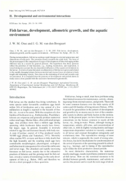 Fish larvae, development, allometric growth, and the aquatic environment