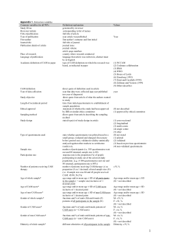 Supplementary Material for: A Systematic Literature Review of Complementary and Alternative ...