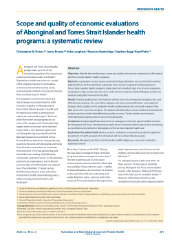 Scope and quality of economic evaluations of Aboriginal and Torres ...