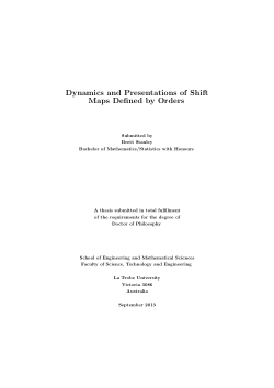 Dynamics and presentations of shift maps defined by orders