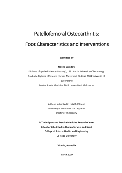 Patellofemoral Osteoarthritis: Foot Characteristics and Interventions