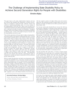 The Challenge of implementing state disability policy to achieve second ...