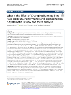 What is the Effect of Changing Running Step Rate on Injury, Performance ...