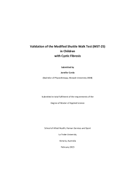 Validation of the Modified Shuttle Walk Test (MST-25) in children with ...