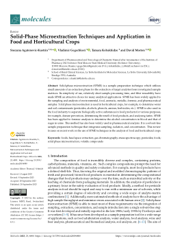 Solid-Phase Microextraction Techniques and Application in Food and Horticultural Crops