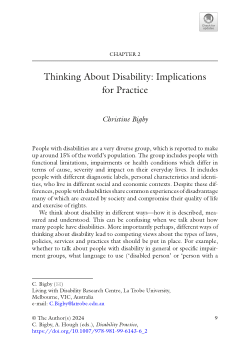 Thinking About Disability: Implications for Practice