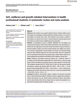 Grit, resilience and growth-mindset interventions in health ...