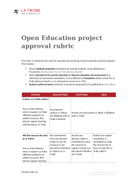 Open Education Proposal Assessment Rubric