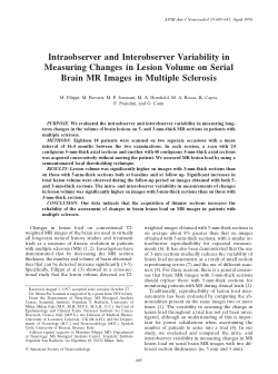 Intraobserver and interobserver variability in measuring changes in lesion volume on serial ...