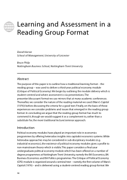 Learning and assessment in a reading group format