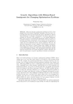 Genetic Algorithms with Elite-Based Immigrants for Changing Optimization Problems