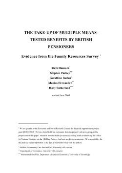 Item - The take-up of multiple means-tested benefits by British ...