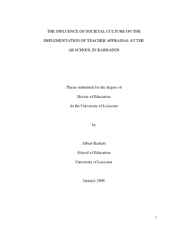 The influence of societal culture on the implementation of Teacher ...