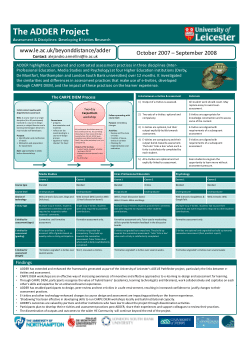 Assessment and Disciplines: Developing E-tivities Research, The ADDER ...