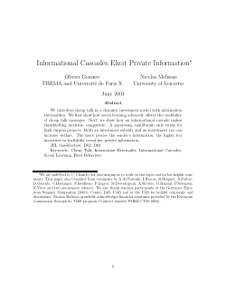 Informational cascades elicit private information