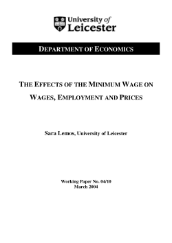 Item - The Effects of the Minimum Wage on Wages, Employment and Prices ...