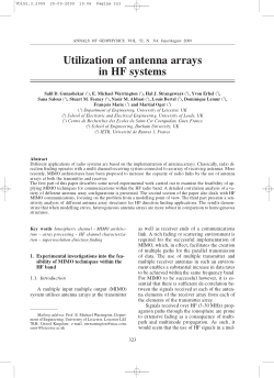 Utilization of antenna arrays in HF systems.