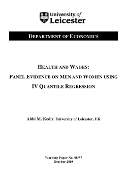 Health and wages: Panel evidence on men and women using IV Quantile ...