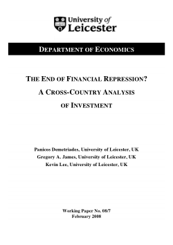 The end of financial repression? A cross-country analysis of investment