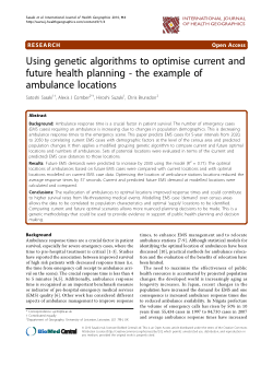 Using genetic algorithms to optimise current and future health planning - the example of ...