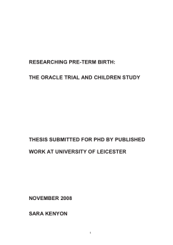 Researching pre-term birth: the oracle trial and children study