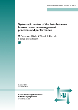 Item - Systematic review of the links between human resource management ...