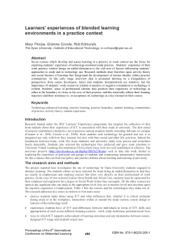 Learners' experiences of blended learning environments in a practice context