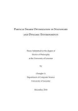 Particle Swarm Optimization in Stationary and Dynamic Environments