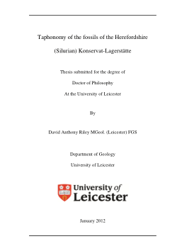 Preservation and taphonomy of the fossils of the Herefordshire ...
