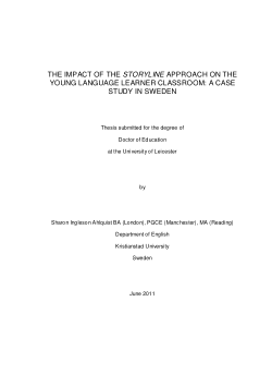 The Impact of the Storyline Approach on the Young Language Learner Classroom: a Case Study in Sweden