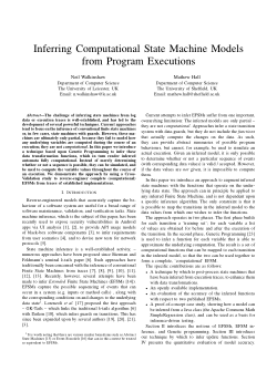 Inferring Computational State Machine Models from Program Executions