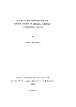A study of the ultrastructure and gliding movement of Gregarina ...