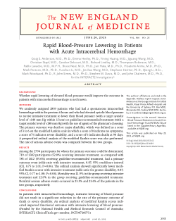 Rapid Blood-Pressure Lowering in Patients with Acute Intracerebral ...