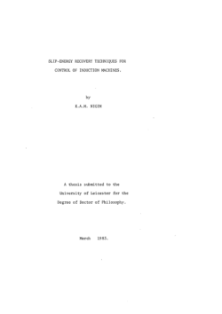 Slip-energy recovery techniques for control of induction machines.