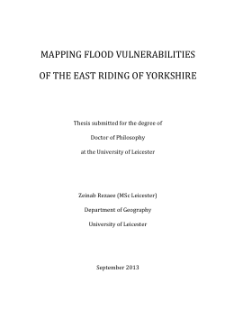 Mapping Flood Vulnerabilities of the East Riding of Yorkshire