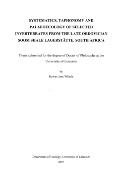 Systematics, taphonomy and palaeoecology of selected invertebrates from ...
