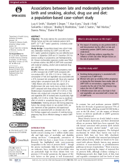 Associations between late and moderately preterm birth and smoking ...