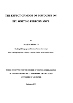 The effect of mode of discourse on EFL writing performance
