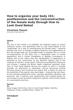 How to organise your body 101: Postfeminism and the (re)construction of ...
