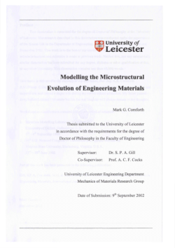 Modelling the microstructural evolution of engineering materials