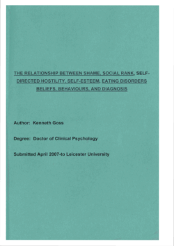 The relationship between shame, social rank, self-directed hostility, self-esteem, eating ...