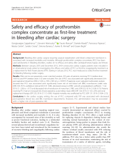Safety and efficacy of prothrombin complex concentrate as first-line ...