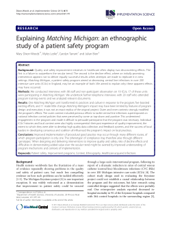 Explaining Matching Michigan: an ethnographic study of a patient safety ...
